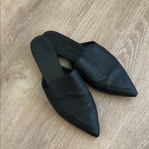 Everlane | Shoes | Everlane Black Mules Clogs With Pointed Toe And Flat ...